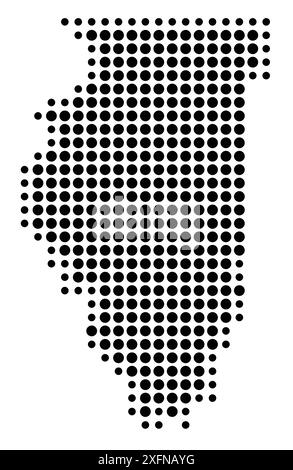Symbol Map of the State Illinois (United States of America) showing the ...