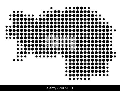 Styria state, outline map isolated on white background, Austria Stock ...