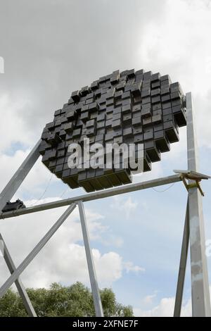 Reverse side of Swift tower with nest boxes for up to 100 pairs of ...