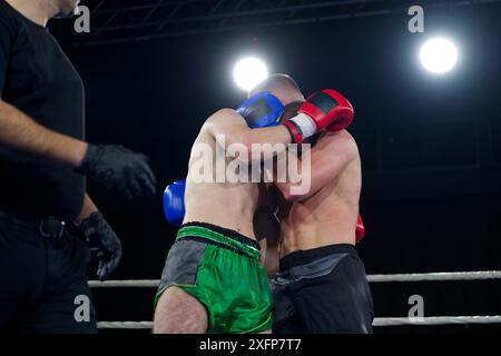 Fierce boxing match showcases athletes' power and skill Stock Photo - Alamy