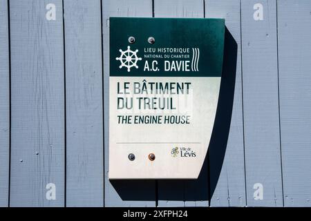 AC Davie historic shipyard engine house at Quai Paquet park in Levis ...