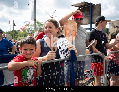 Woodstock, Georgia, USA. 4th July, 2024. Military veterans supporting ...