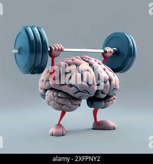 Human brain lifts weight with dumbbell, memory and mind training, brain ...