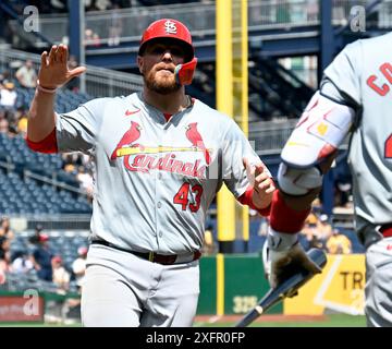 St. Louis Cardinals catcher Pedro Pagés (43) celebrates with teammates ...