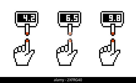 Glucometer for glycemic measurement set. Diabetic glucose measuring ...