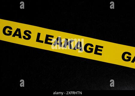 Ammonia gas leak or leakage caution danger and warning concept. Yellow ...