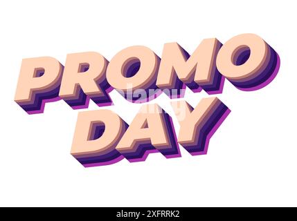 Promo day, text effect design in 3 dimensions style with modern colors ...