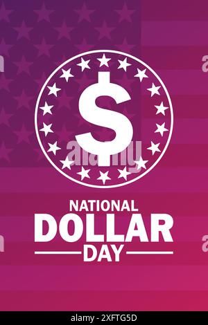 National Dollar Day. August 8. Suitable for greeting card, poster and ...