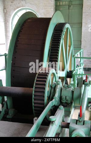 Winder, winding engine, wheel, of Coal mine, shaft, Coal mining museum ...