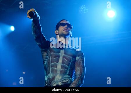Termoli, Italy. 03rd July, 2024. Italian singer Mahmood performs in ...