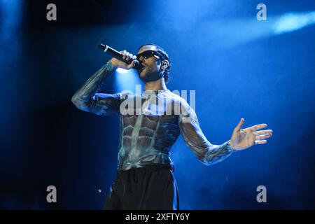 Termoli, Italy. 03rd July, 2024. Italian singer Mahmood performs in ...