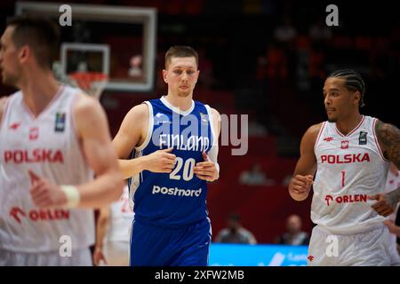 Alexander Madsen from Finland team seen in action during the game ...