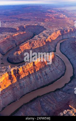 Aerial View Junction Green and Colorado River, Canyonlands National ...
