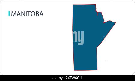 Manitoba map. Just a simple border map. Shape of the province. Flat ...