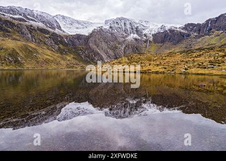 Llyn Idwal, view south to cliffs below Glyder Fawr and the Devil's ...