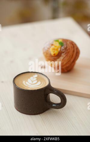 Cappuccino and Crescent Stock Photo - Alamy