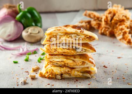 Creamy tikka stuffed naan bread, traditional pakistani fusion food ...