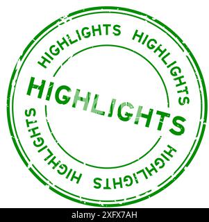 Grunge green highlights word rubber seal stamp on white background ...