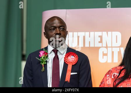 Bayo Alaba (Labour) at the results for the 2024 UK Parliamentary ...