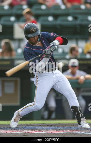 Bradenton Marauders Eddy Rodriguez (3, right) mobbed by teammates after ...