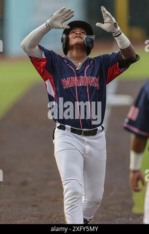 Fort Myers Mighty Mussels catcher Poncho Ruiz (51) during an MiLB ...