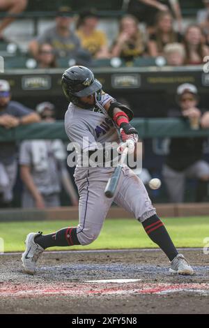 Fort Myers Mighty Mussels Yohander Martinez (2) during an MiLB Florida ...