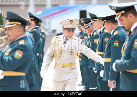 Tajik President Emomali Rahmon attends a wreath-laying ceremony at the ...