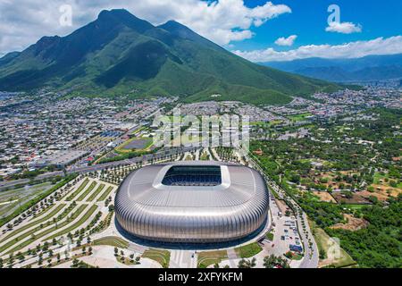 Aerial view of BBVA stadium, home of the Monterrey Soccer Club ...