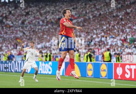 Spain's Mikel Oyarzabal celebrates his side's second goal during the ...