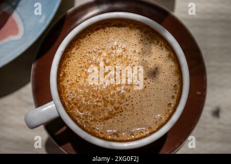 Hot coffee that looks amazing and delicious Stock Photo - Alamy