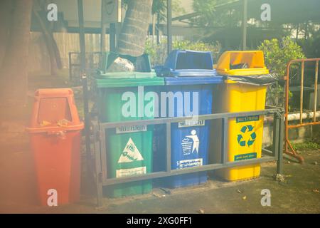 Color-segregated bins for proper waste separation Stock Photo - Alamy