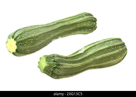 Courgettes Costata Romanesco on white Stock Photo - Alamy