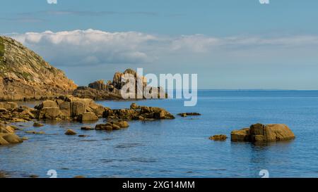 Celtic Sea Coast and cliffs at St Loy's Cove, Cornwall, England, UK ...