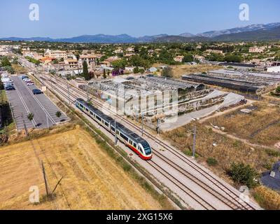 Palma Inca train at Binissalem station, mallorca, spain Stock Photo - Alamy