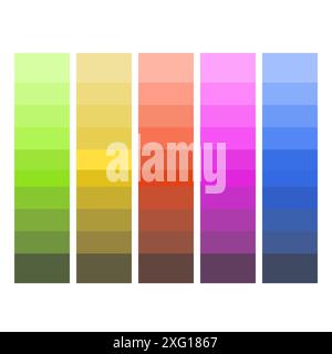 Color palette with samples of different hues on white background Stock ...