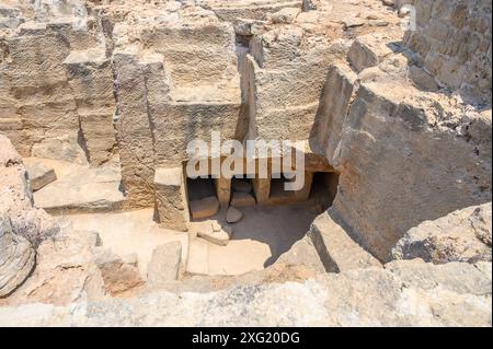 Ancient Paphos necropolis known as Tombs of the Kings, Cyprus. 3 Stock ...