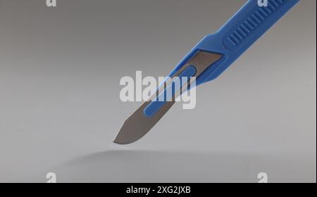 Retractable pocket sized box cutter blue colour knife, sharp equipment ...