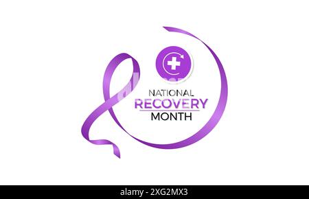 National Recovery Month in september. Health Care concept Greeting card ...