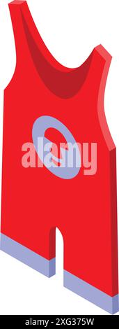 Red wrestling singlet isometric style for professional wrestler during ...