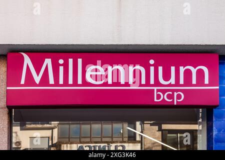 Millennium Bcp aka Banco Comercial Portugues bank agency in the Fudacao Cupertino de Miranda ...