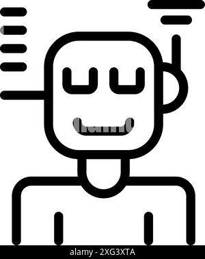 Simple icon of a robot receiving data wirelessly, perfect for projects ...
