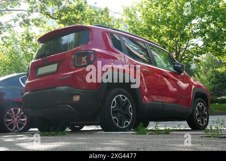 Jeep Renegade SUV car side view isolated on white background Stock ...
