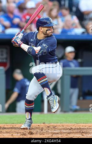 Tampa Bay Rays' José Caballero celebrates his two-run double off ...