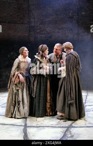 Simon Russell Beale (Macbeth) with the Witches (l-r: Janet Whiteside ...