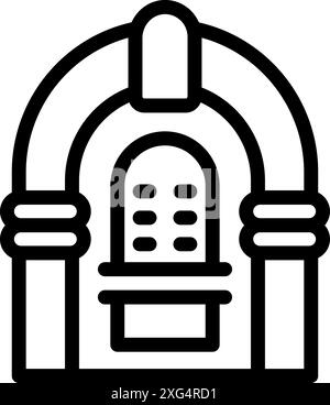 Simple line art icon of a jukebox, perfect for representing vintage ...