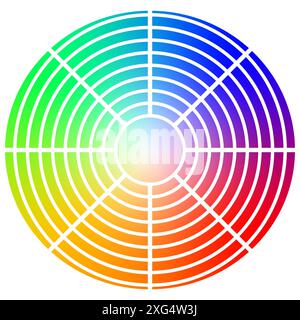 Color wheel. Chart with samples of hues isolated on white Stock Photo ...