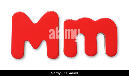 Uppercase and lowercase red magnetic letter I isolated white Stock ...