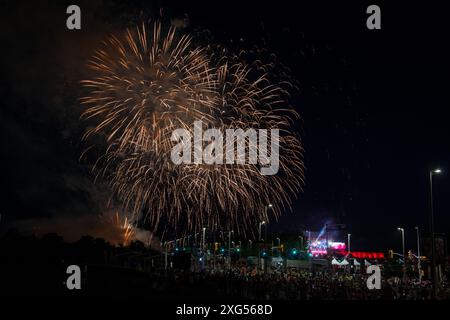 Canada Day Fireworks, Lebreton Flats, Ottawa, Ontario, Canada, July 1st ...