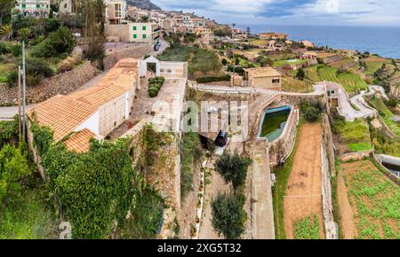 terraces for agriculture, Banyalbufar, Mallorca, Balearic Islands ...