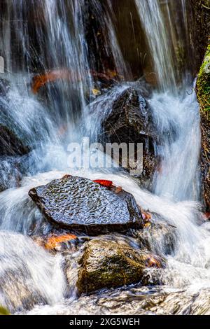 Small waterfall water splashing as it hits rocks in Brazilian ...